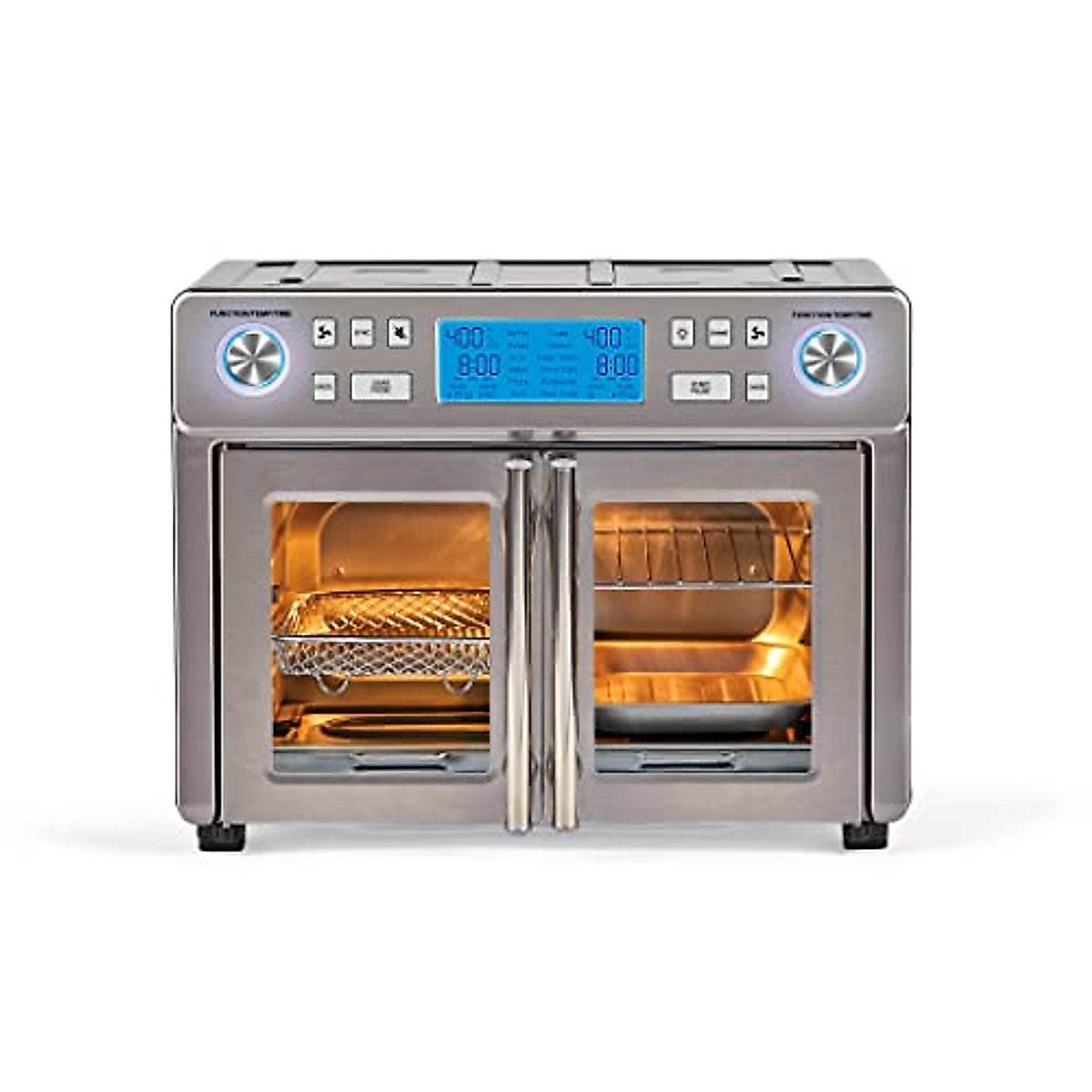 Emeril Lagasse Everyday French Door 360 Air Fryer, 25-QT Capacity, Dual Temperture Zone cooks 2 different ways, Stainless Steel