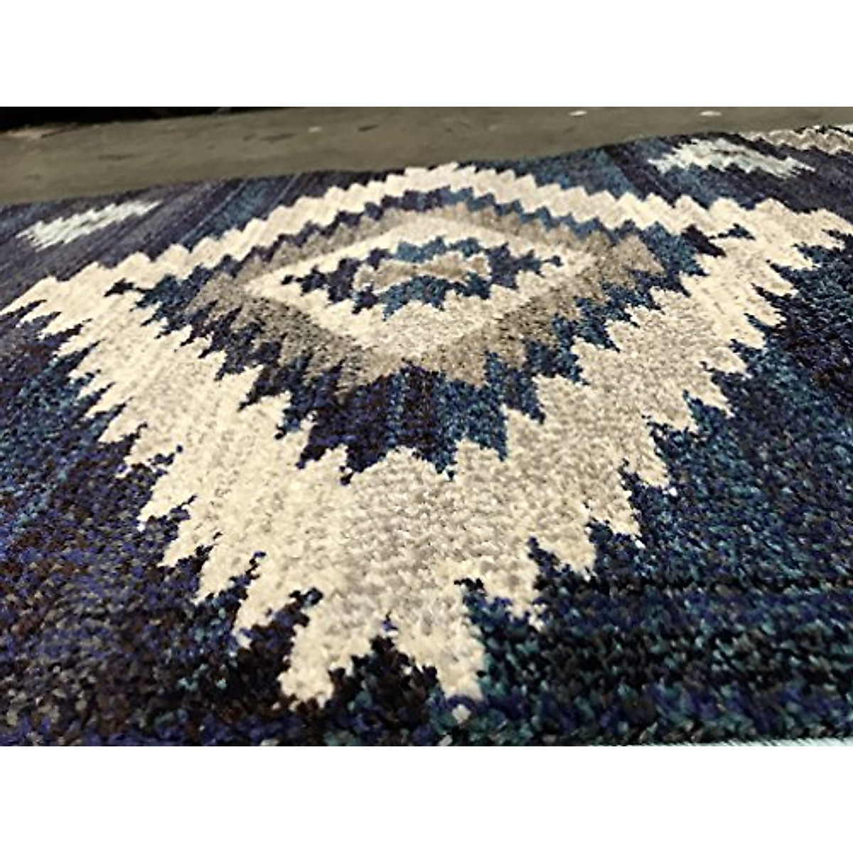 Expressions South West Native American Indian Runner Area Rug Turquoise Beige Grey Blue Purple Storm Blue Design 1033 (2 Feet 2 Inch X 7 Feet)