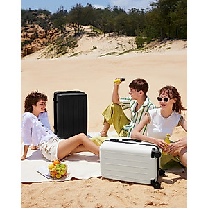 NINETYGO Hardside Scratch resistant Luggage, Spinner Suitcases Airline Approved with Wheels for Travel, Lightweight Luggage with TSA Lock (Solid White, Checked-22-Inch)