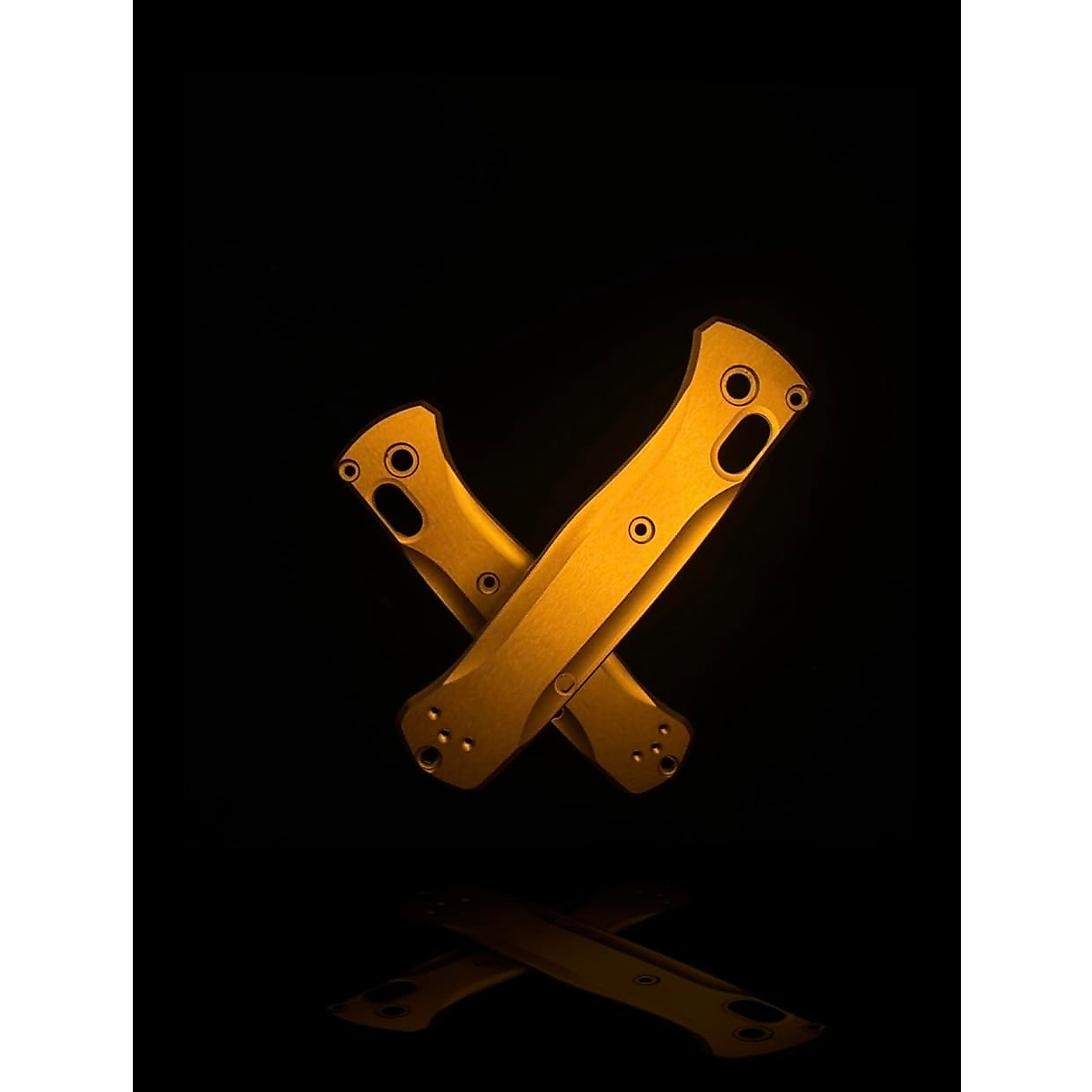 Sunset Orange, Smooth, Billet Aluminum, Full Size Bugout, Gift for dad, Everyday Carry Knife Scales