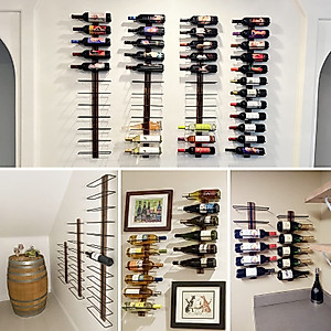 B4Life Wine Rack Wall Mounted for 9 Wine Bottles, Wall Wine Rack Wood Wine Racks for Wall, Wine Holder Wall Mounted Wine Bottle Racks for Kitchen, Dining Room, Bar