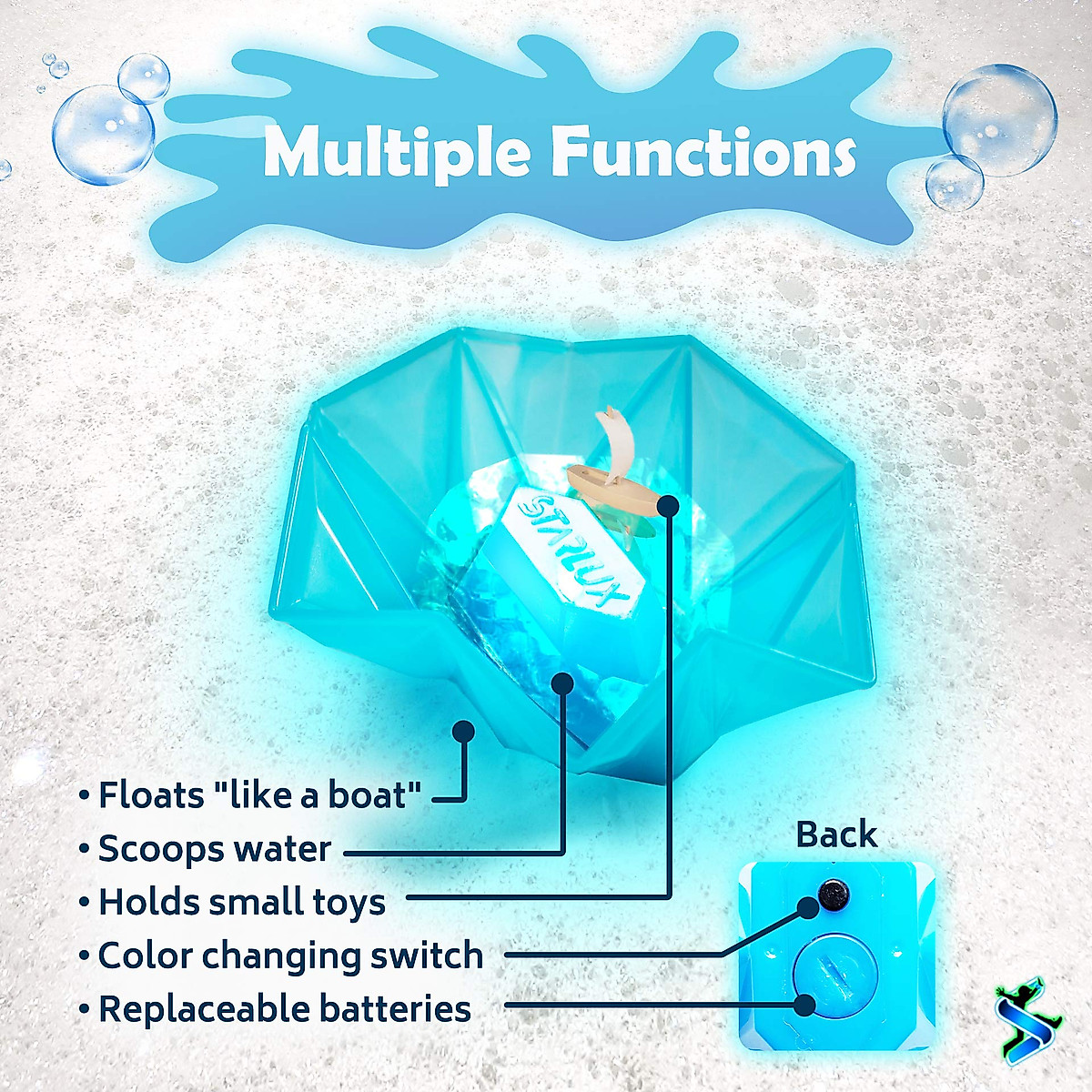 Light up Bath Toys for Toddlers 1-3: Bath Buddy | Kids Bath Toys | Light Up Water Toys | Glow Bath Toys | Pool Toys | Sensory Bath Toys for Autistic Children | Reusable, Bright and Fun!