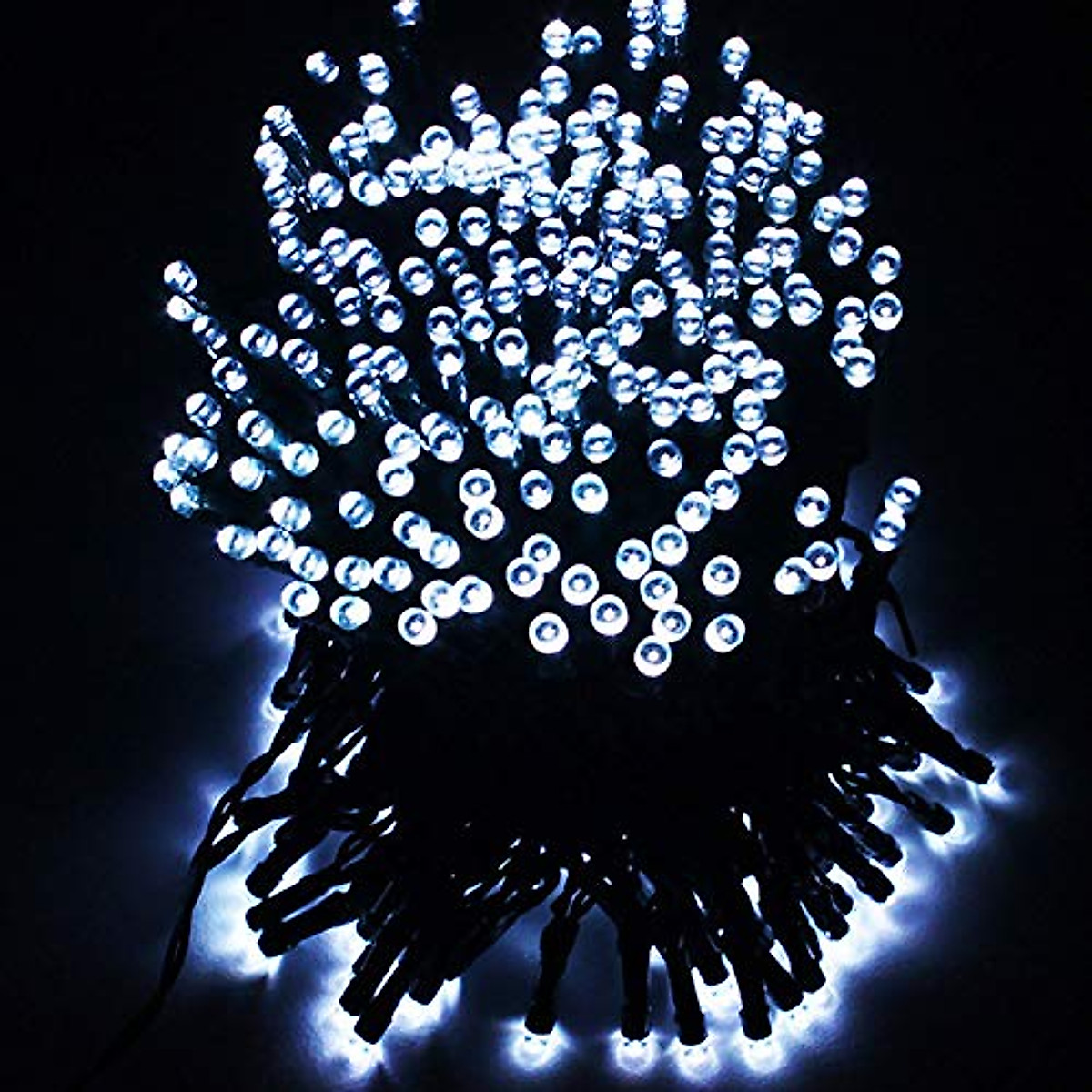 Dolucky Solar Christmas Lights, 8 Modes Solar Powered String Lights, 72ft 200LED Waterproof White Solar Christmas Light Outdoor Outdoor for Fence Balcony Home Trees Holiday Party Decor (White, 2pack)