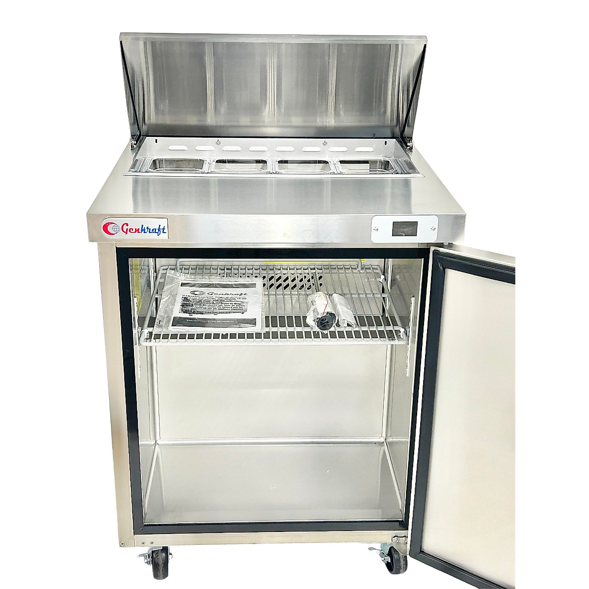 GenKraft Commercial Refrigerated - Sandwich/Salad Prep Table 29" GTSSP-29, 8 pan Capacity Used in Restaurants, Food Trucks, Fast Food Shops etc.