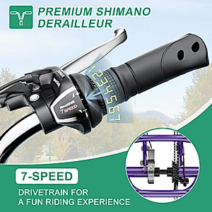 LILYPELLE Adult Tricycle 7 Speed, 3 Wheel Bike Adult, 20/24/26 inch Wheels Cruiser Bikes with Cargo Basket for Seniors, Women, Men