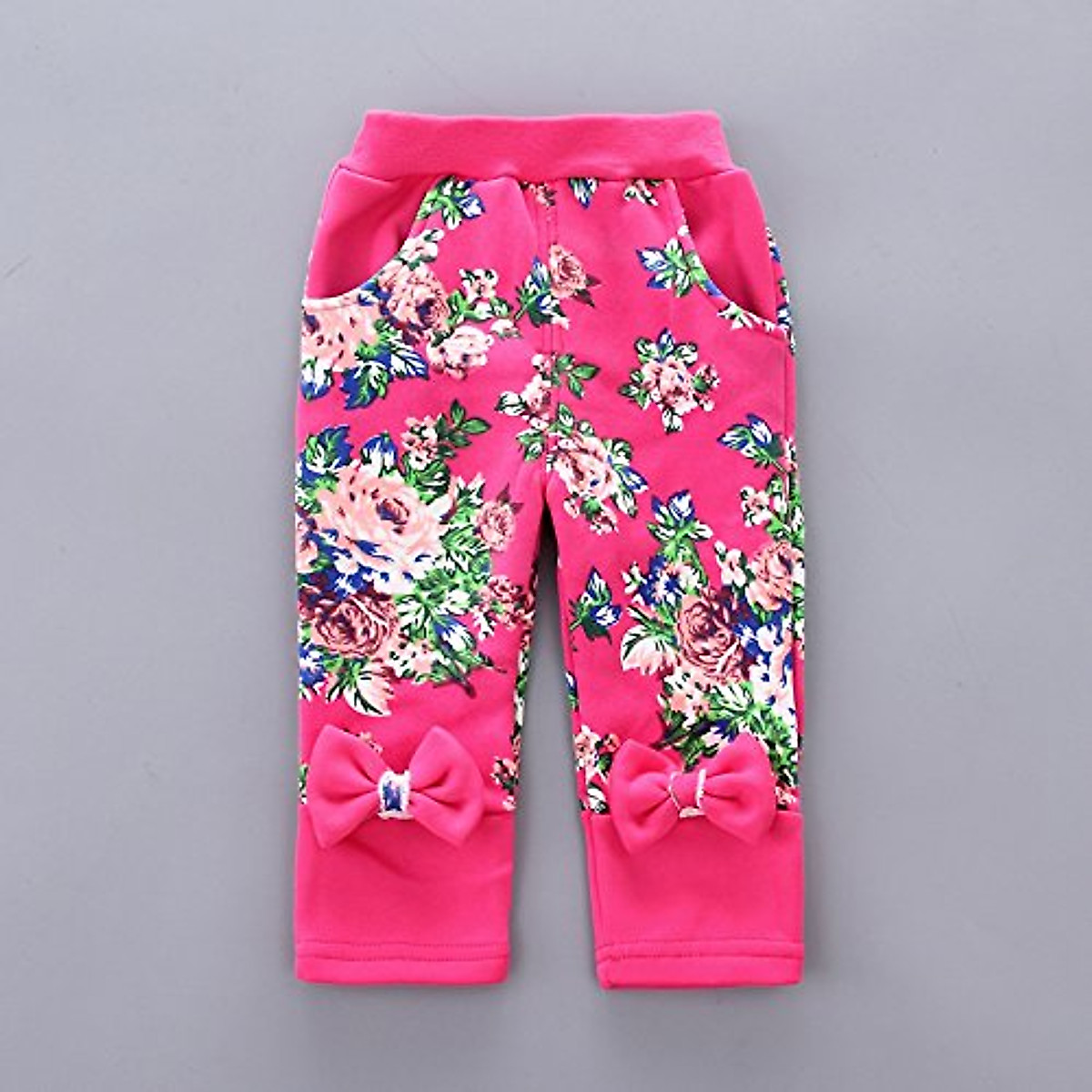 Spring Autumn Winter Little Baby Girls Clothing Set Warm Velvet Hoodie and Pants (18-24Months, Red)