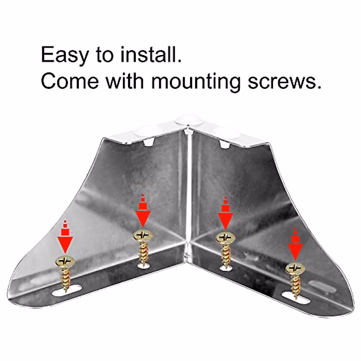 BSTKEY 4Pcs 8CM/3 Inch Modern Metal Furniture Sofa Cabinet Legs with Mounting Screws - DIY Replacement Legs Set for Furniture Cabinet Foot Legs Sofa Bed Desk Table Feet Support, Silver