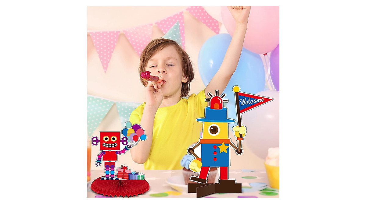 Robot Birthday Party Decorations & Centerpieces | 12 Pcs