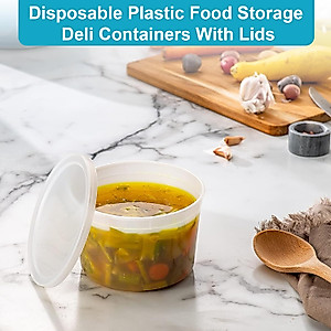 Fonteme 64 oz Deli Plastic Food Storage Containers with Lids – 12 Sets | Microwave, Freezer, and Dishwasher-Safe Meal Prep Containers | Stackable, Leak-proof Containers for Securely Food Storage…