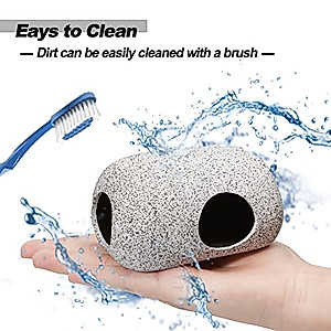 Jabukosu 2 PCS Aquarium Decorations Cave-Fish Tank Decorations-Aquarium Rocks-Fish Aquarium Accessories Bowl Decorations Cave Rocks-Betta Fish Tank for Small and Medium Fish Ornament Hideaway