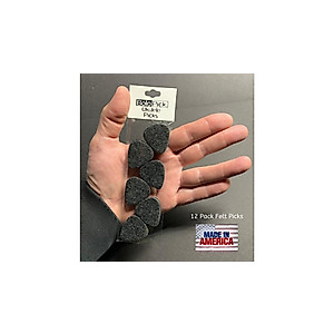 Ukulele Picks, BoloPick 12 Pack Original Recipe Black Felt Uke Picks for Ukulele, Guitar, Bass, Autoharp, Banjo