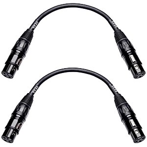 CESS-136 XLR Female to Female 3 Pin Microphone Line/Gender Changer Adapter Cable, 2 Pack