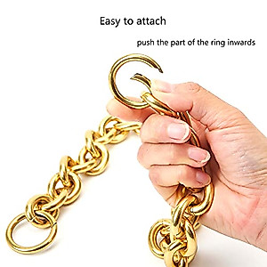 Fashionable Heavy Aluminum O Shape Metal Purse Chains Handle Shoulder Straps Replacement for Women's Handbags,Shoulder Bag (Antique Gold)