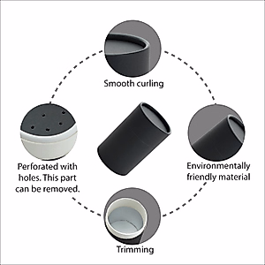 UTILE Powder Shaker Paperboard Cardboard 2 Oz Kraft Cylinder Tube with Lid – Empty Paper Sifter Containers for Storage Coffee Cosmetic Crafts (Black, 2 Pack)