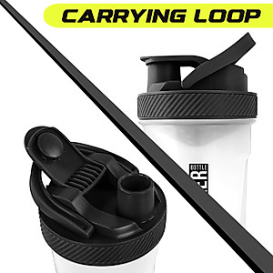 Utopia Home 2-Pack Shaker Bottle - 24 Ounce Protein Shaker Bottle for Pre & Post workout drinks - Classic Protein Mixer Shaker Bottle with Twist and Lock Protein Box Storage(All Black & Clear/Black)