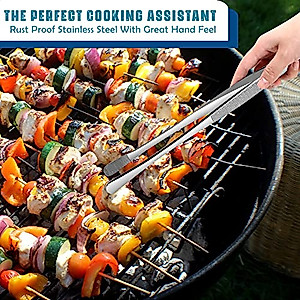 Kitchen Tweezers Tongs for Cooking - 12 Inch - 2 Pack Kitchen tongs Stainless Steel Cooking Tongs- Extra Long Tweezers for BBQ, Grilling, Pet Feeding, Arts and Crafts etc