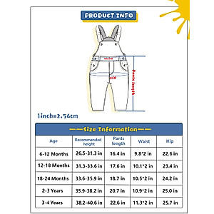 KIDSCOOL SPACE Baby & Little Boys/girls Plaid Lining Denim Overalls Jeans,Light Blue, 6-12 Months