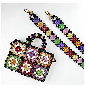 Bead Floral Designer Acrylic Crystal Clear Pearl Beaded Box Tote Bag Women Party Bucket Handbag Spring Summer MULTI S