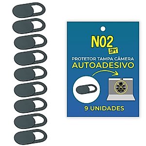 Webcam Cover Slide Ultra-Thin Original NO2SPY Privacy Protector High Security Perfect for MacBook, Laptop, iMac, Black (9 Pieces)