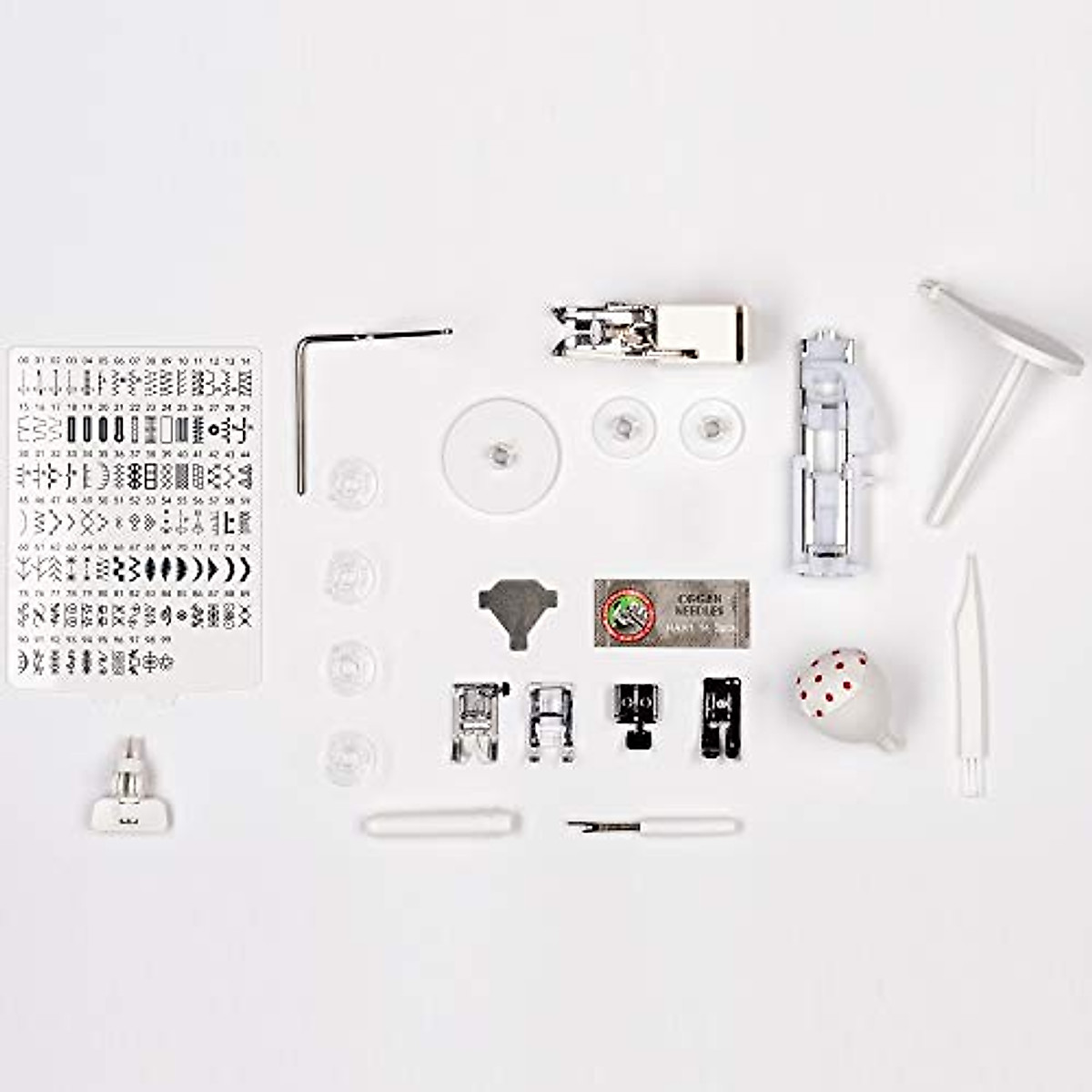 Janome JW8100 Fully-Featured Computerized Sewing Machine with 100 Stitches, 7 Buttonholes, Hard Cover, Extension Table and 22 Accessories