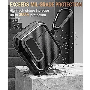 Koaichi for AirPods 2nd/1st Generation Case, Full-Body Ultra-Hard Shell Protective Cover with Lock, Powerful Drop Protection, Well Built Case Designed for AirPods 2/1, Black