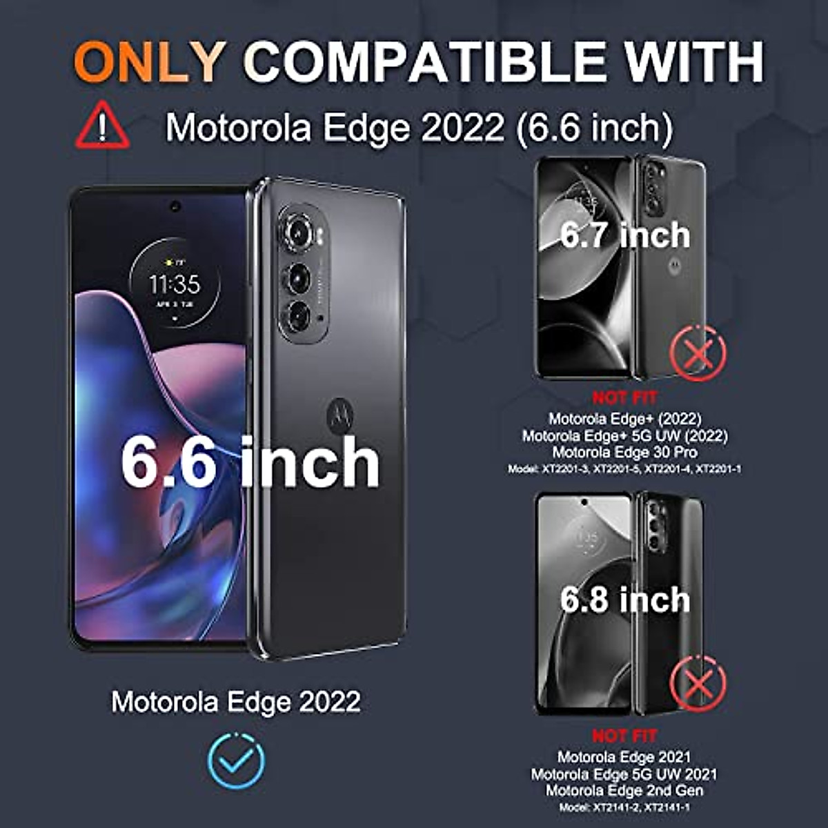 Motorola Moto Edge 2022 Case Built in Slide Camera Cover and Screen Protector [Not for Edge Plus],Heavy Duty Shockproof Full Body Phone Cover,Built in Finger Ring Stable Holder Kickstand,2022 Blue