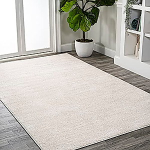 JONATHAN Y SEU100D-4 Haze Solid Low-Pile Indoor Area-Rug Casual Contemporary Solid Traditional Easy -Cleaning Bedroom Kitchen Living Room Non Shedding, 4 ft x 6 ft, Ivory