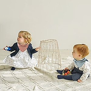 YeaYee 8Pcs Muslin Baby Bandana Bibs for Boys Girls, Six-Layer Soft Cotton Bibs, Drool Bibs with Adujustable Metal Snap Closure, Gender-Neutral bibs for drooling and teething