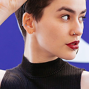 Amelia Fashion 16 Gauge Prong Set Round CZ Internally Threaded Circular Barbell/Horseshoe 316L Surgical Stainelss Steel (Choose Color) (Rose Gold/Clear)