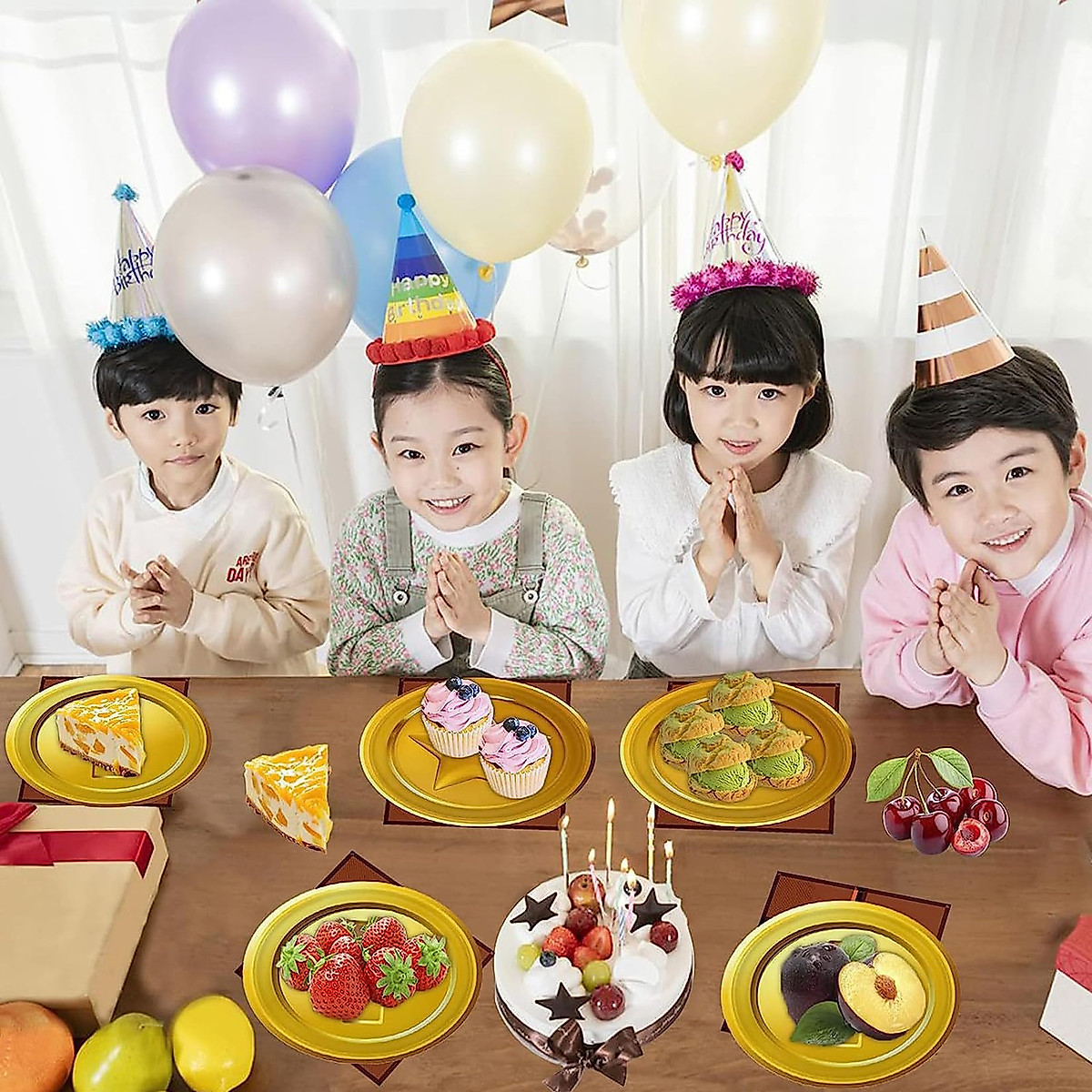 80PCS Mario bros Birthday Party Supplies Tableware Kit for 20 Guests gold Birthday Party Decorations Mario bros Theme Party Table Supplies Pack Includes Plates,Napkins, plastic forks