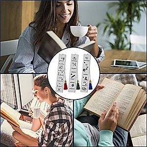 5 Pieces Teacher Bookmark Metal Teachers Appreciation Bookmark Thank You Present with Pendants Classic Bookmarks Christmas Present for Teacher Graduation Present (Gray)