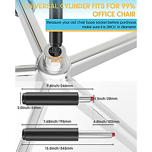 Subhtoh Universal Size Chair Cylinder Replacement Parts 4.0 inch Stroke Heavy Duty Gas Lift Cylinder for Office Desk Chairs/Gaming Chair,Hydraulic Piston Cylinder Heavy Duty 1000 LBs