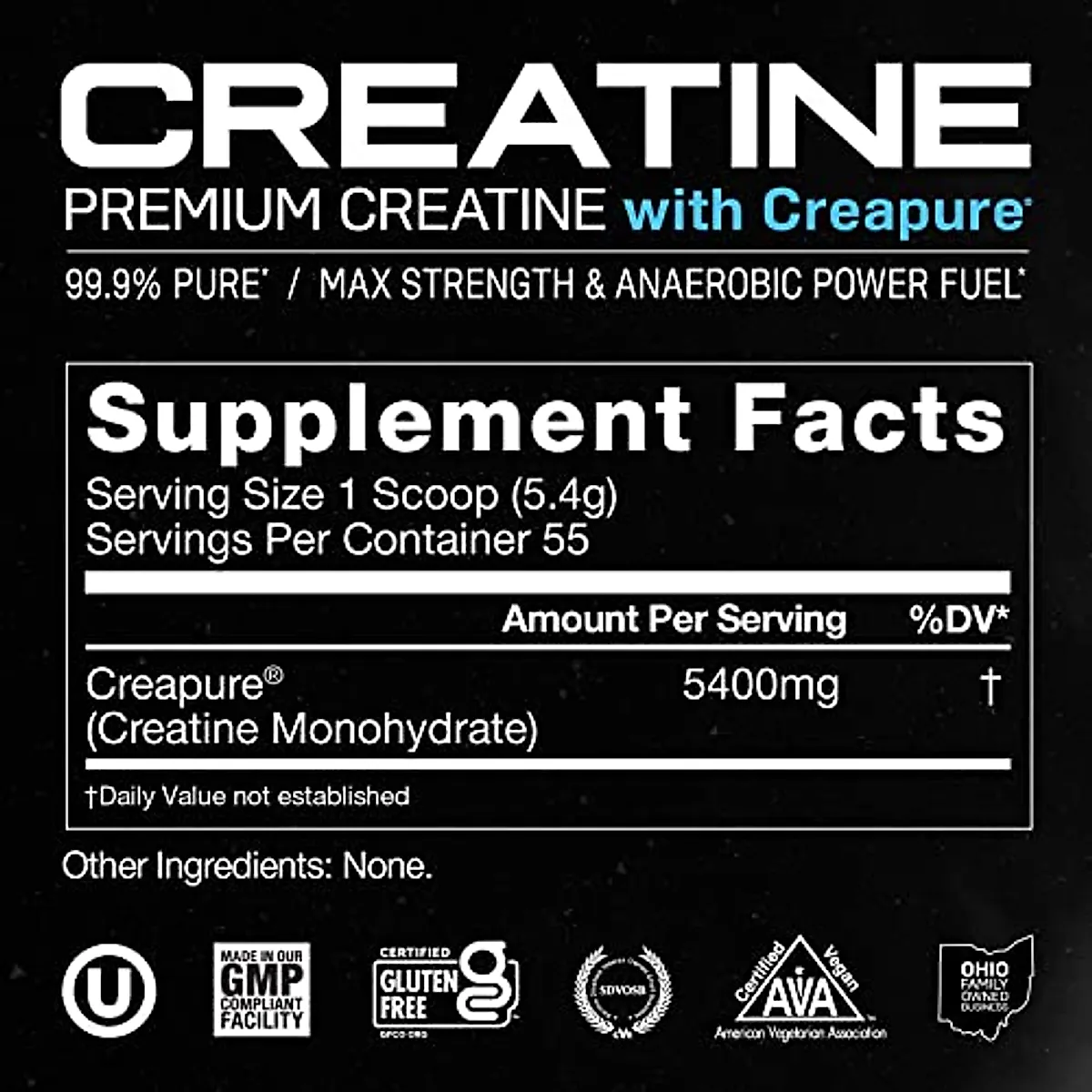 Muscle Feast Creapure Creatine Monohydrate Powder, Vegan Keto Friendly Gluten-Free Easy to Mix, Mass Gainer, Muscle Recovery Supplement and Best Creatine for Muscle Growth, Unflavored, 300g