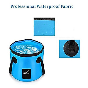 BANCHELLE Collapsible Bucket Camping Water Storage Container 20 L (5 Gallon) Portable Folding Foot Bath Tub Wash Basin for Traveling Hiking Fishing Boating Gardening (Blue)