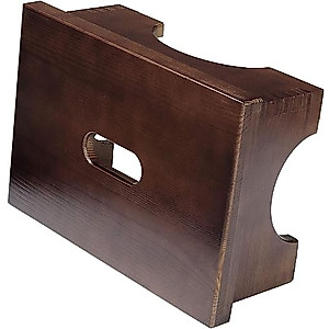 ECROCY Wooden Bedside Step Stool Indoor & Outdoor Mobility Step Stool- 16.5 Inches x 11.8 Inches x 6.5 Inches Portable One Step Stool - Dark Walnut