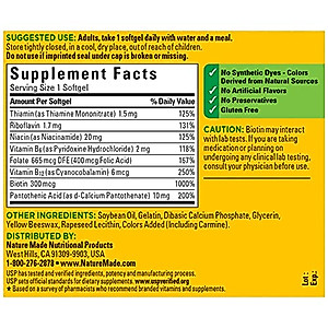 Nature Made Super B Energy Complex, Dietary Supplement for Brain Cell Function Support, 60 Softgels, 60 Day Supply