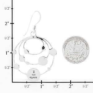 Planets Solar System Gemstone Earrings in Sterling Silver 925 & Genuine Turquoise (Multi Earrings)