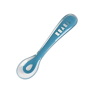 BEABA Silicone Suction Plates for Baby, Made with High Grade Food Safe Silicone, Soft Durable Toddler Dishes, Baby Plates with Suction Bottom, Rain