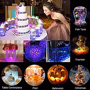 KUCAM Mini Submersible LED Lights, Waterproof Small LED Tea Lights Candle with Remote Battery Operated,RGB Color Changing for Vase Home Party Wedding Table Centerpieces,10 Pack