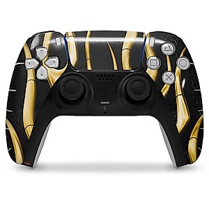 WraptorSkinz Skin Wrap compatible with Sony PS5 DualSense Controller Metal Flames Yellow (CONTROLLER NOT INCLUDED)