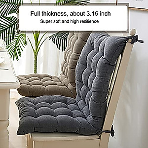 ATGRTREE Rocking Chair Cushions Set Pads, Outdoor Chair Cushions for Patio Furniture Chair, Reversible, Machine Washable Back and Seat Cushion for Dining Kitchen Chair, Lounge Chair (Dark Grey)