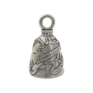 Guardian Bell Guitar Good Luck Bell w/Keyring & Black Velvet Gift Bag | Motorcycle Bell | Lead-Free Pewter | Good Luck Gift to Friends & Family | Bike Bell | Made in USA
