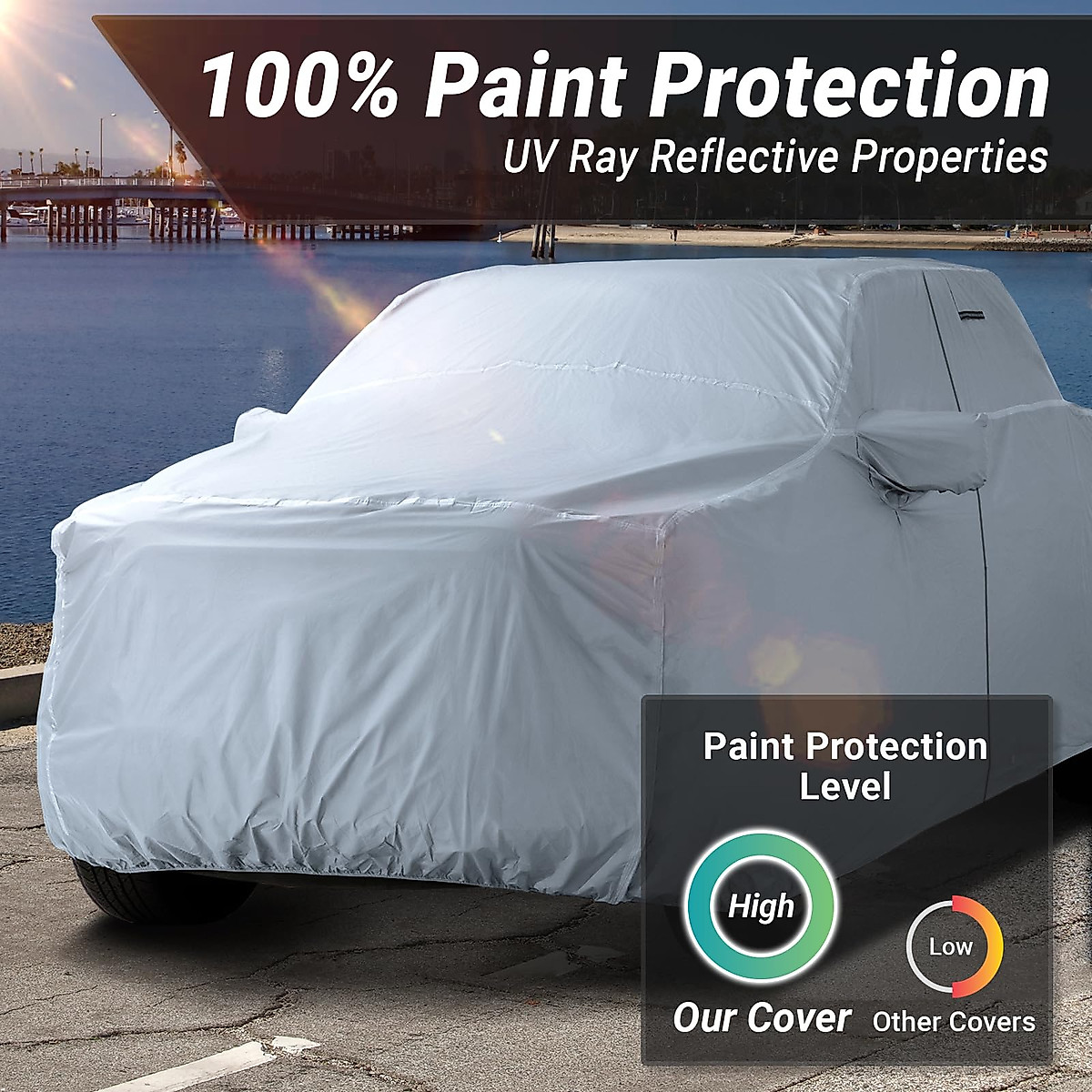 iCarCover Premium Truck Cover for Ford F-250 1973-1979 Regular Cab 6.5 ft. Short Bed Waterproof All Weather Rain Snow UV Sun Hail Protector for Automobiles Full Exterior Indoor Outdoor Truck Cover