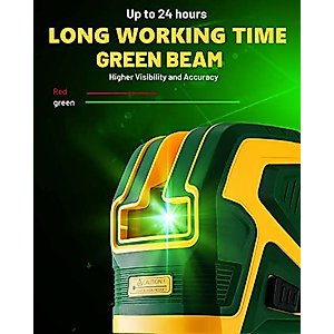 APEXFORGE X3 131ft Green Laser Level, Cross Line Laser with 2 Plumb Dots, 4500mAh Rechargeable Battery with Type-C Charging Port, Self-Leveling & Manual & Pulse Mode