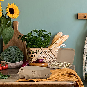 60 Pieces Quail Egg Cartons Paper Pulp Egg Basket 3 x 4 Square Dozen Egg Crates Blank Cardboard Quail Egg Holder Container Reusable Egg Storage Tray for Home Family Kitchen Refrigerator Farmhouse