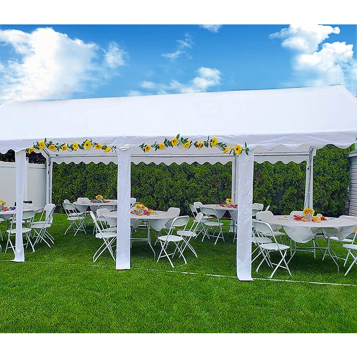 PEAKTOP OUTDOOR 20'X20' Party Tent Heavy Duty Wedding Tent Outdoor Gazebo Event Shelter Canopy with Carry Bags