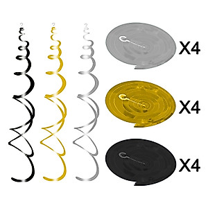 Tifeson 30th Birthday Decorations Hanging Swirls - 36 Pcs Dirty 30 Birthday Party Swirls - Happy 30th Birthday Party Decoration Supplies