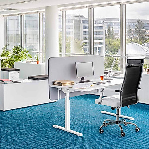 VICTONE Ribbed Office Chair High Back PU Leather Executive Conference Chair Adjustable Swivel Chair (White)