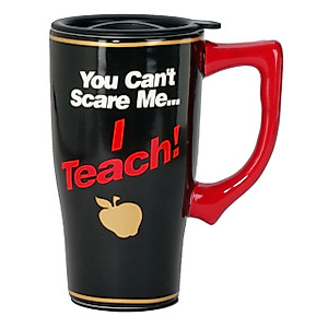 Spoontiques You Can't Scare Me Travel Mug, Black