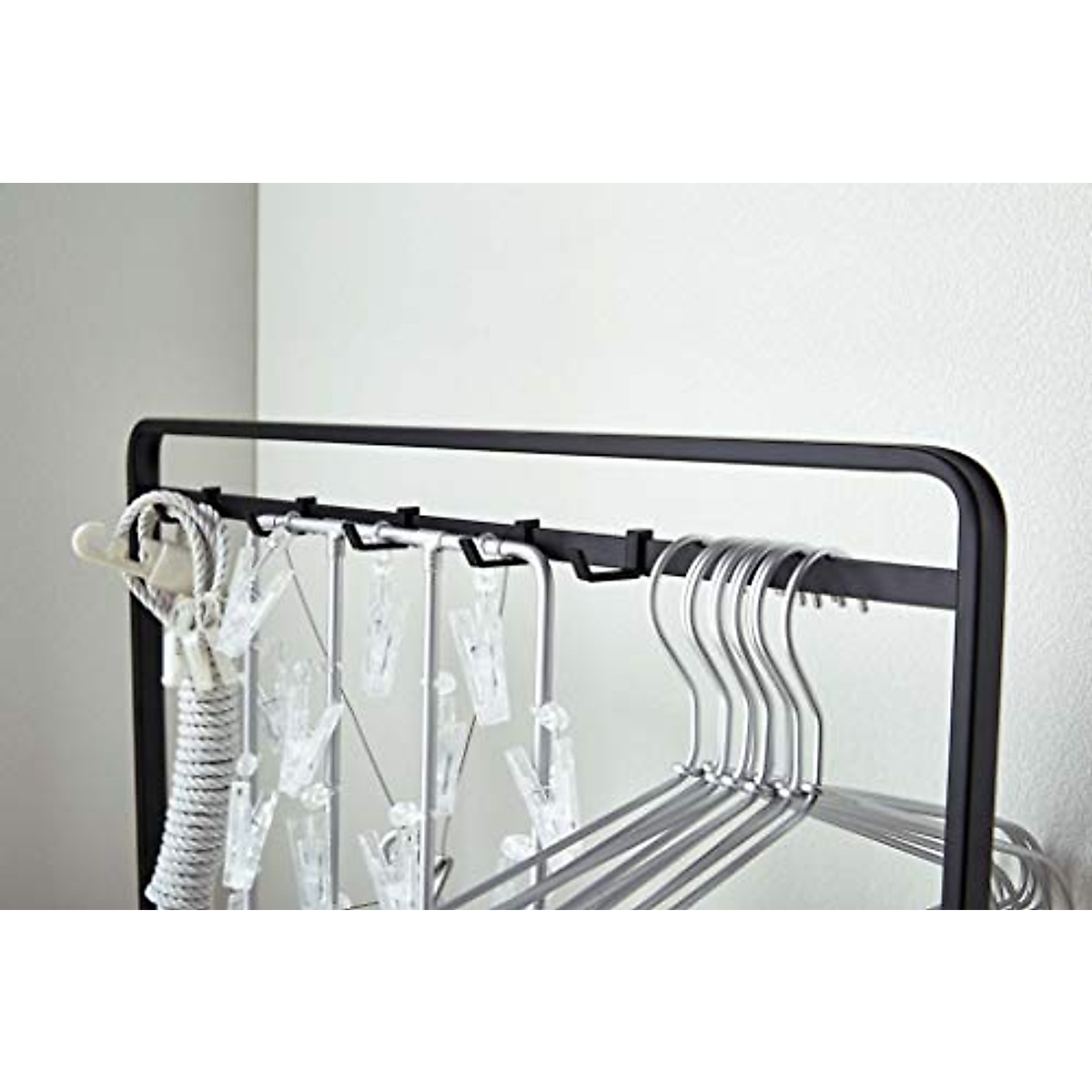 Yamazaki Home Tower Rolling Supplies Rack closet storage and organization systems, One Size, Black